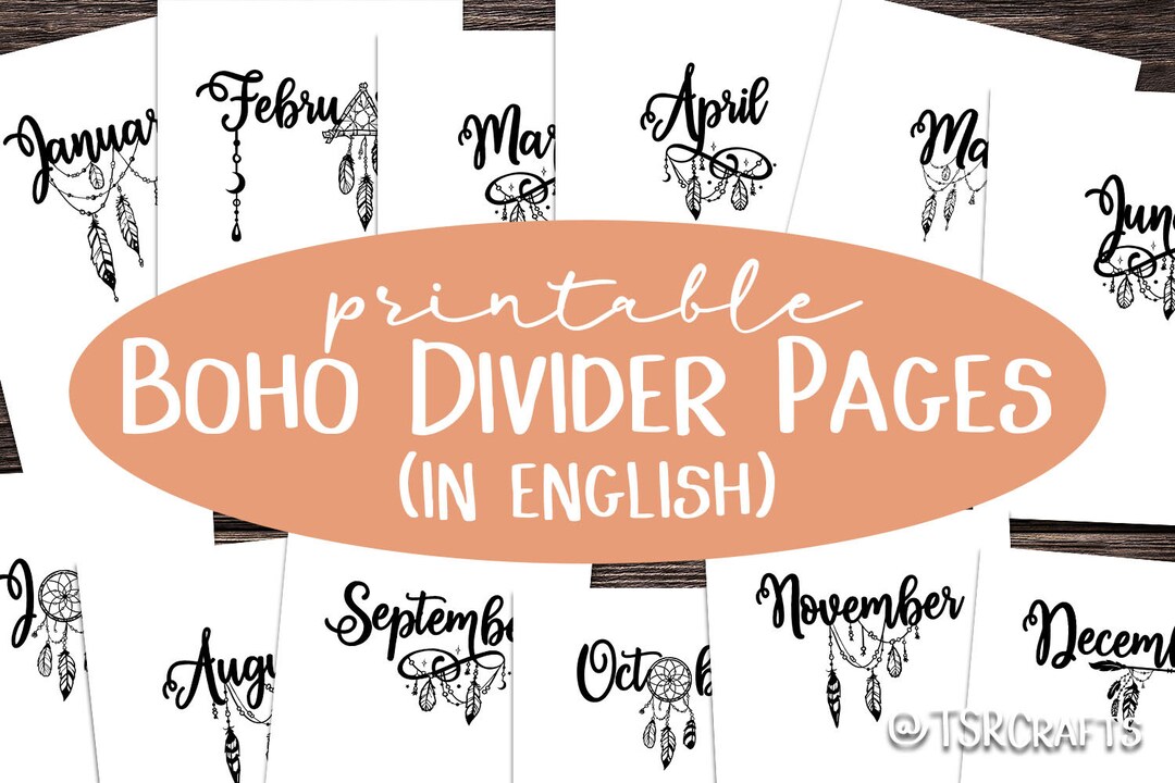 Month Dividers Coloring Pages Printable Monthly Divider - Etsy