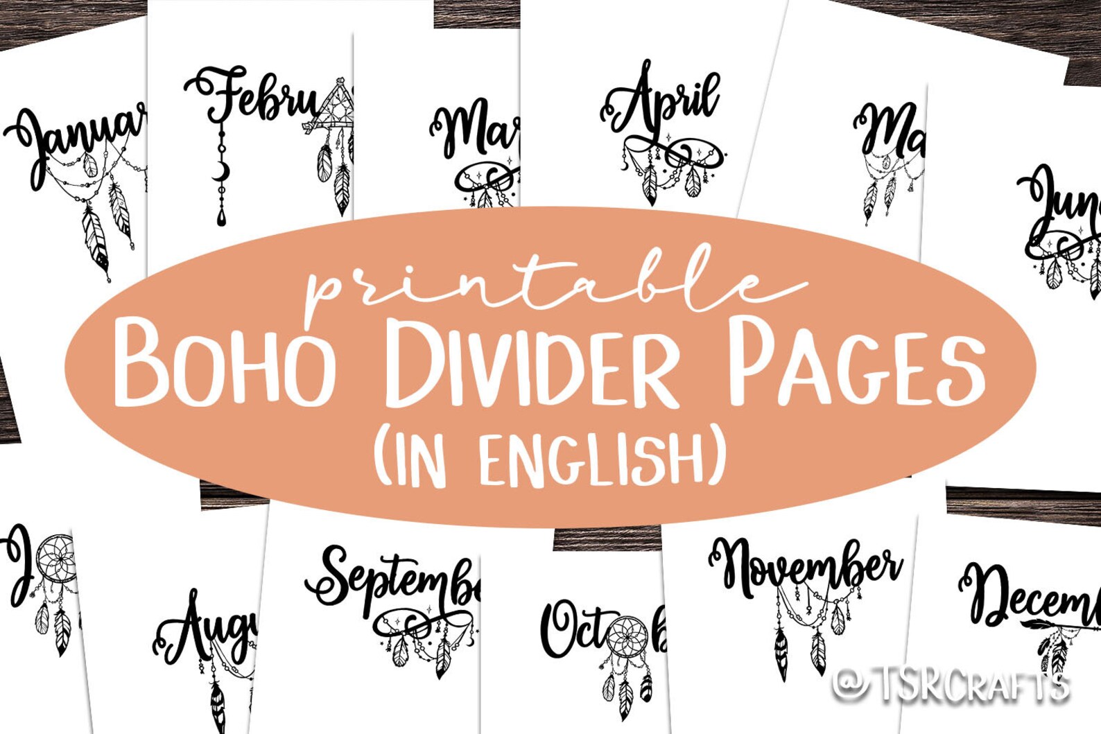 Month Dividers Coloring Pages Printable Monthly Divider - Etsy