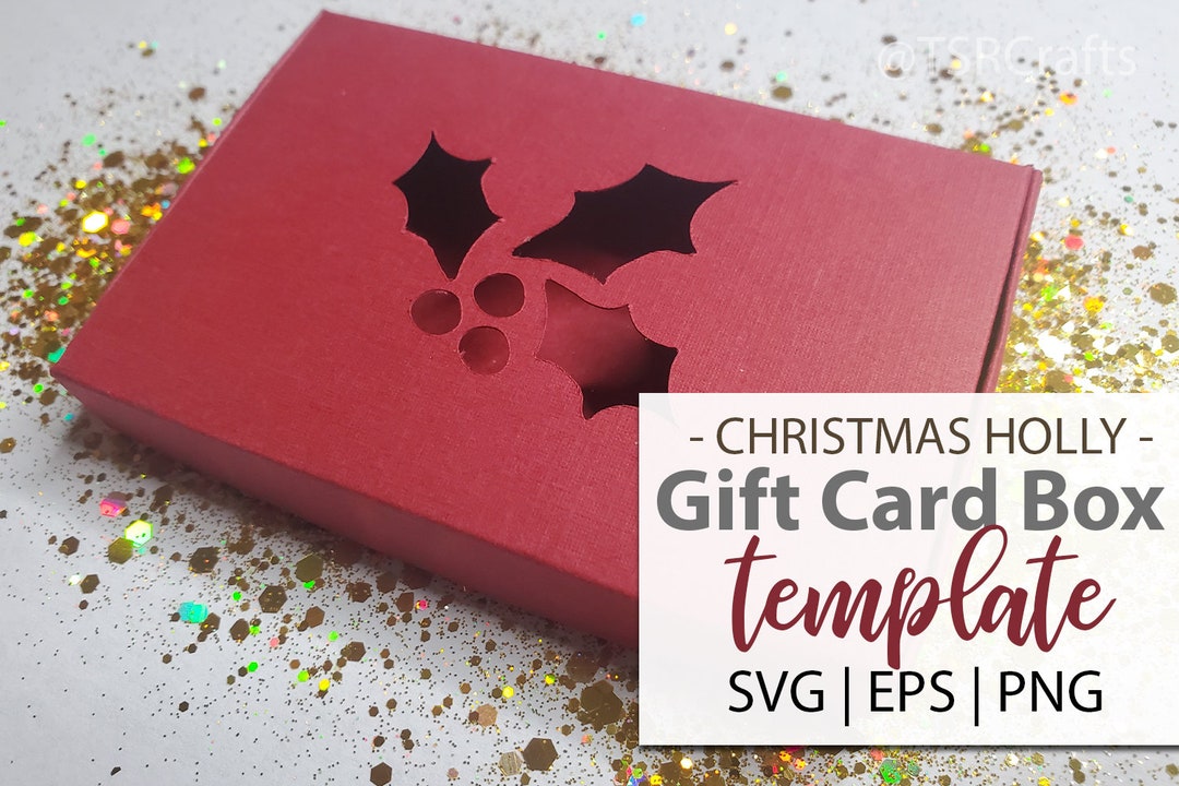 Christmas Gift Card Box Template: Christmas Holly Gift Card Holder ...