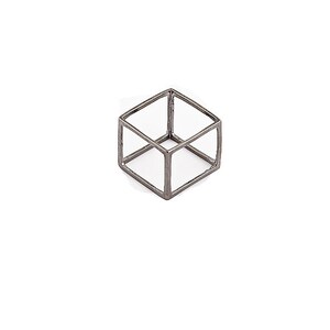 Silver Cube Ring, Geometric Ring, Modern Ring, Minimalist Ring, Cube ...
