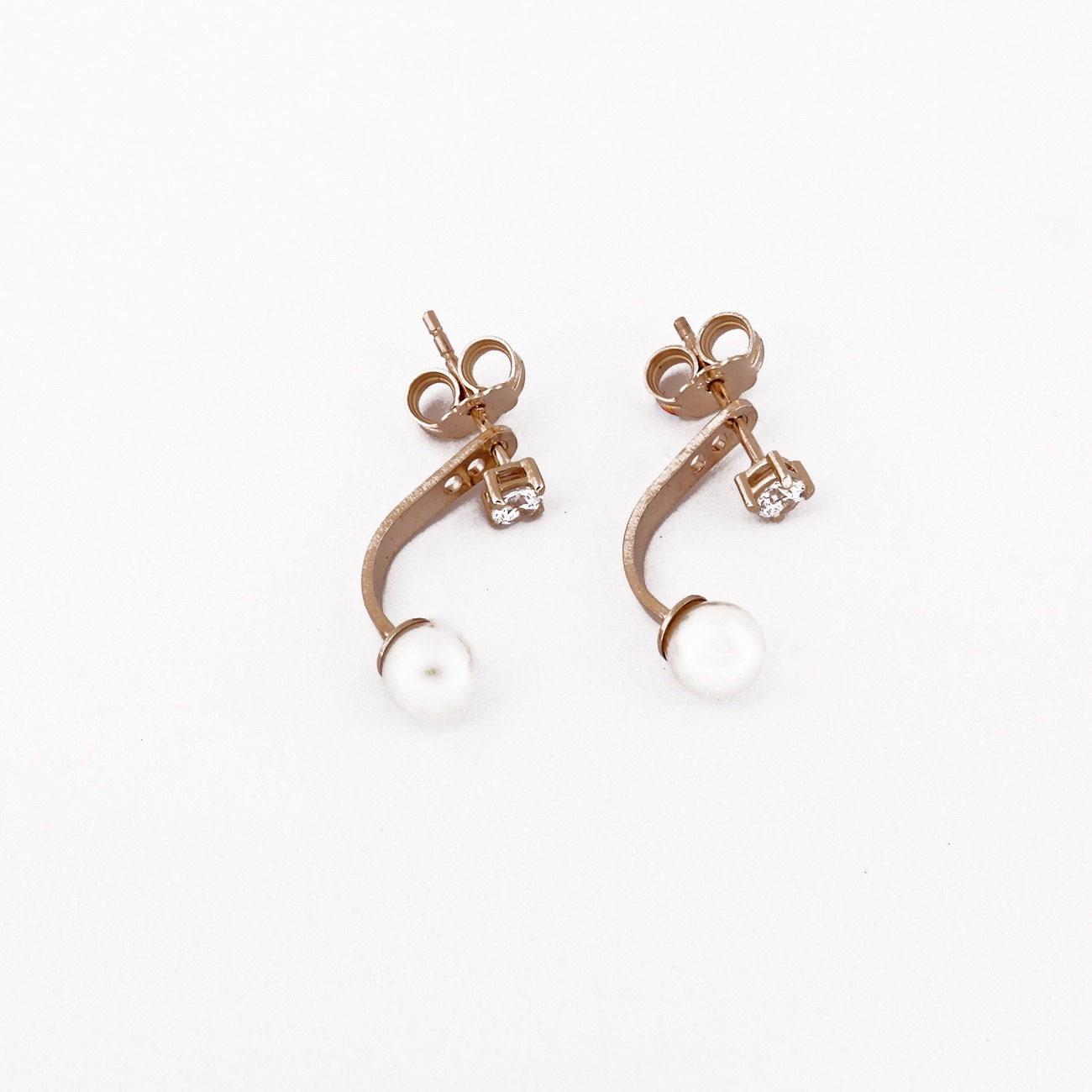 Ear Jacket Earrings Gold Ear Jacket Pearl Earrings Double Sided