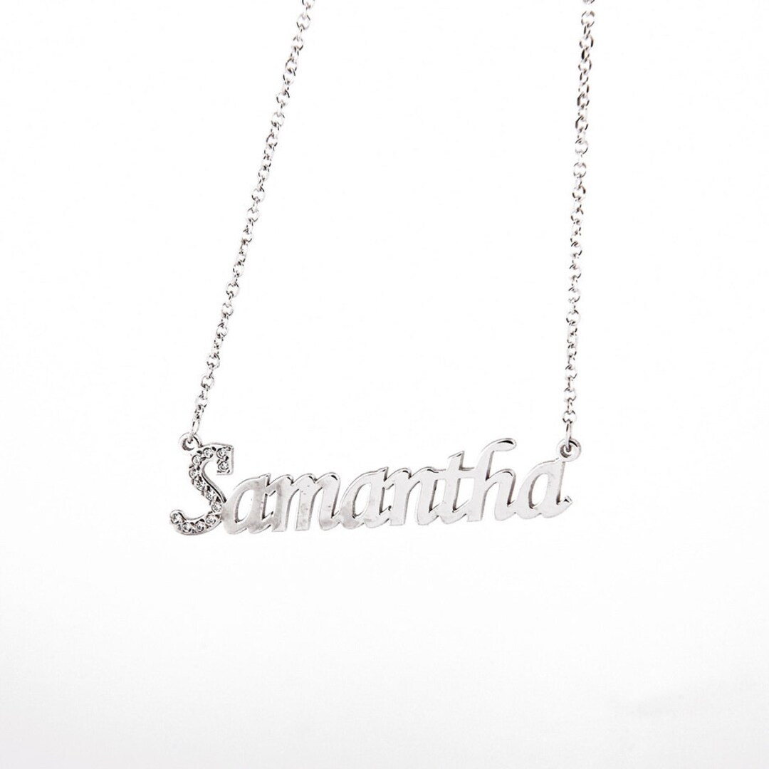 Gold Name Necklace Name Plate Necklace Custom Name Necklace Etsy España