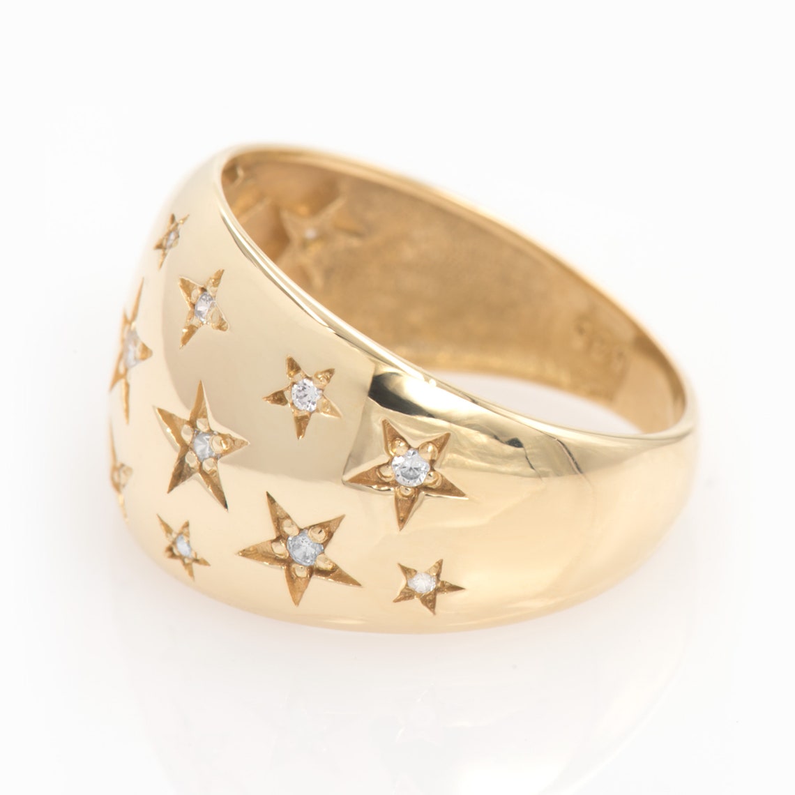 Diamond Starburst Ring/ Diamond North Star Ring/ 14k Gold - Etsy