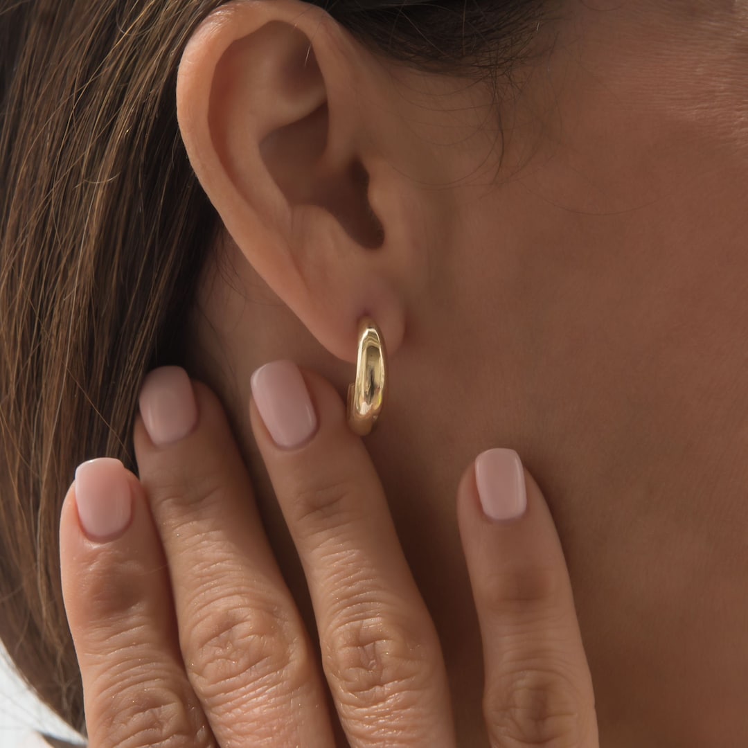 Gold Dome Half Hoop Earrings, 14k Gold Dome Earrings, Mini Dome Gold ... Gold Dome Half Hoop Earrings, 14k Gold Dome Earrings, Mini Dome Gold ...