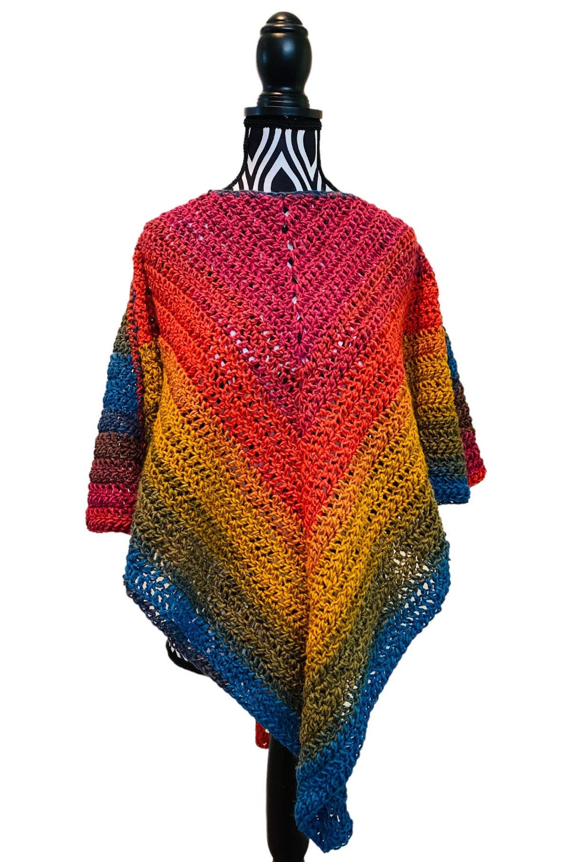 Coastal Sunset Poncho Shawl - Etsy