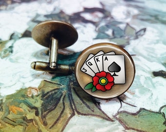 Card cufflinks | Etsy