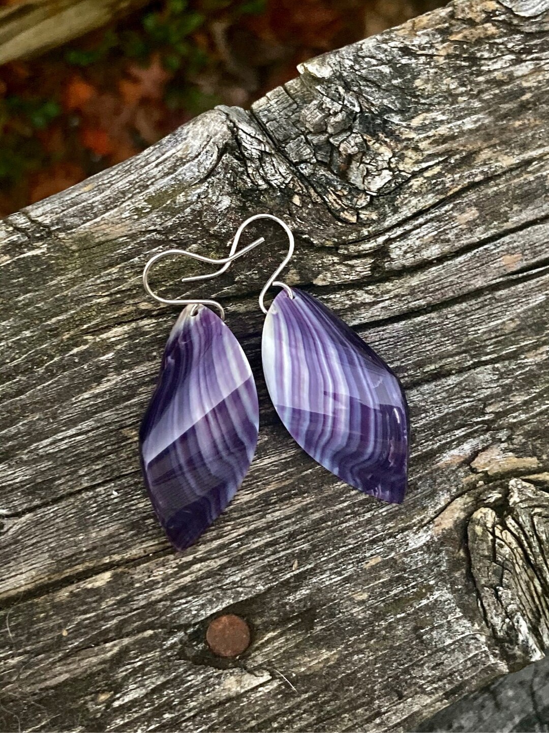 Striped Wampum Earrings White Magnificent Curved Earrings - Etsy Australia