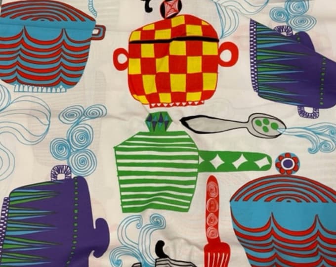 Marimekko Kattila "kettle" Linen/cotton Blend Fabric , 60 Cm X 140cm ...