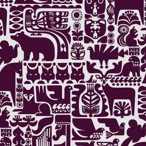 Marimekko Kanteleen Kutsu Fabric, Sold by Half Yard, Gorgeous Animal ...