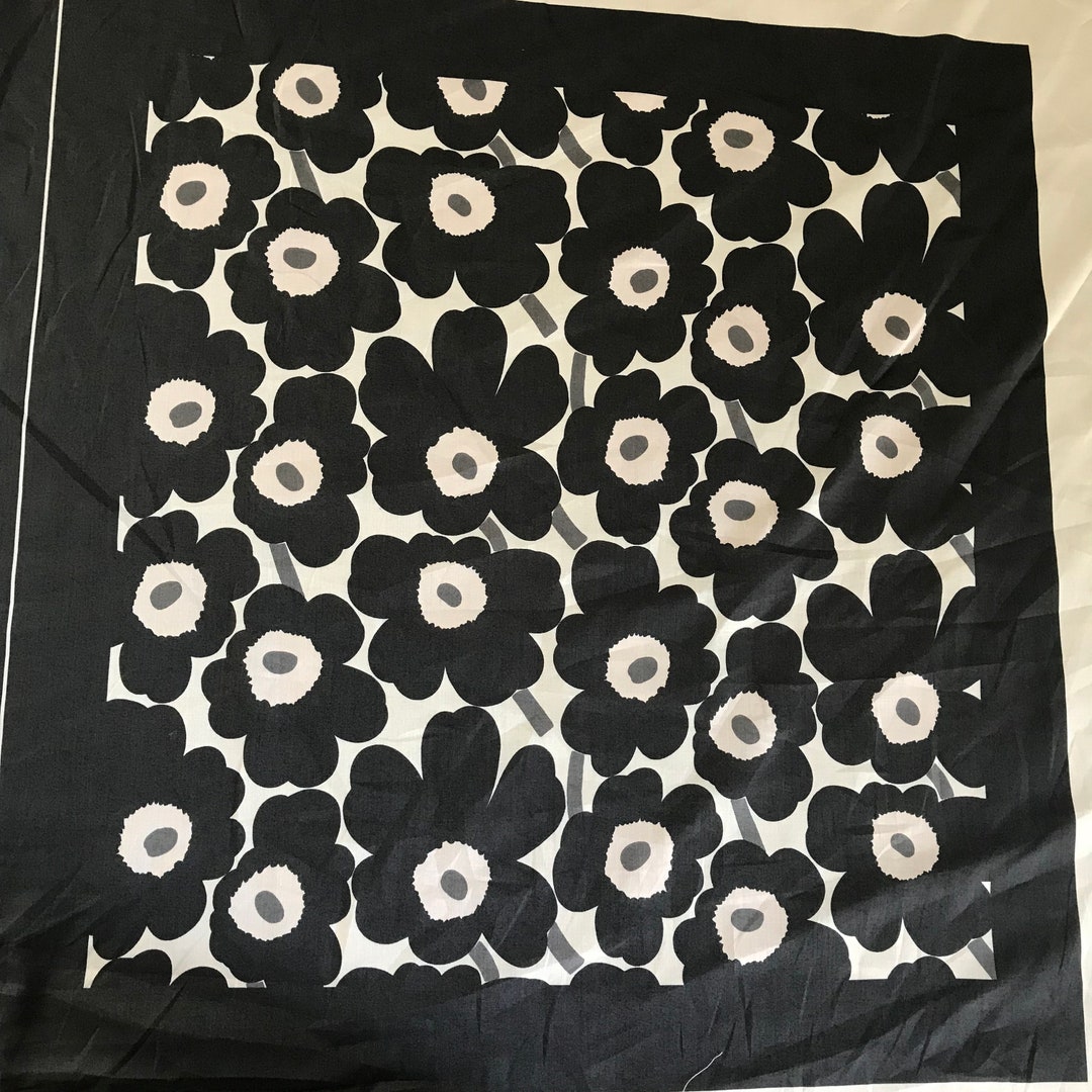 Mini Unikko Unfinished Scarf Panel, Dark Gray, Soft Nude Pink, so ...
