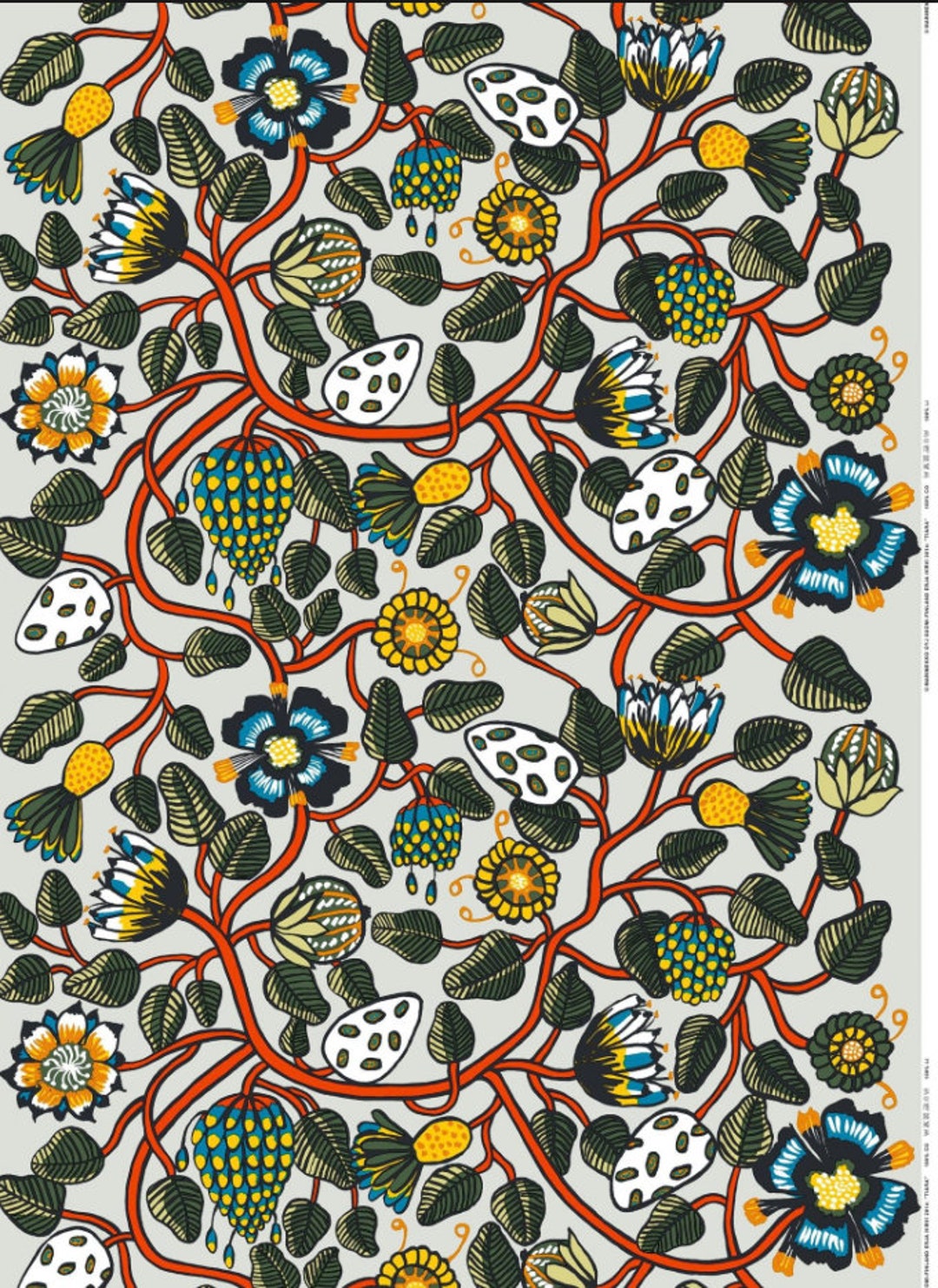 Marimekko Tiara Cotton Fabric, Sold by Half Yard 18x56 Finland - Etsy