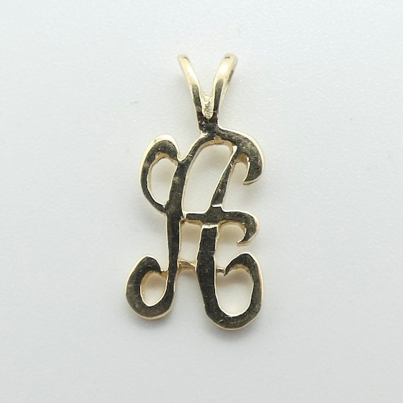 Cursive Initial / Letter A Pendant 14K Yellow Gold - Gem