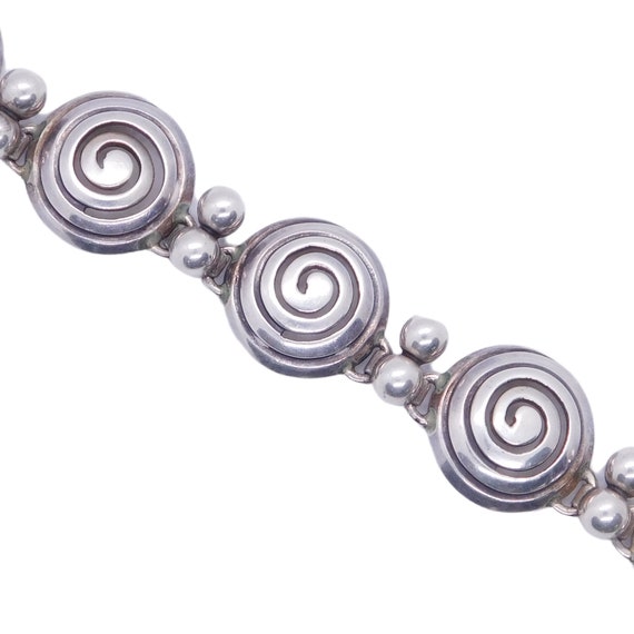 Spiral Link Choker Necklace Sterling Silver Gem