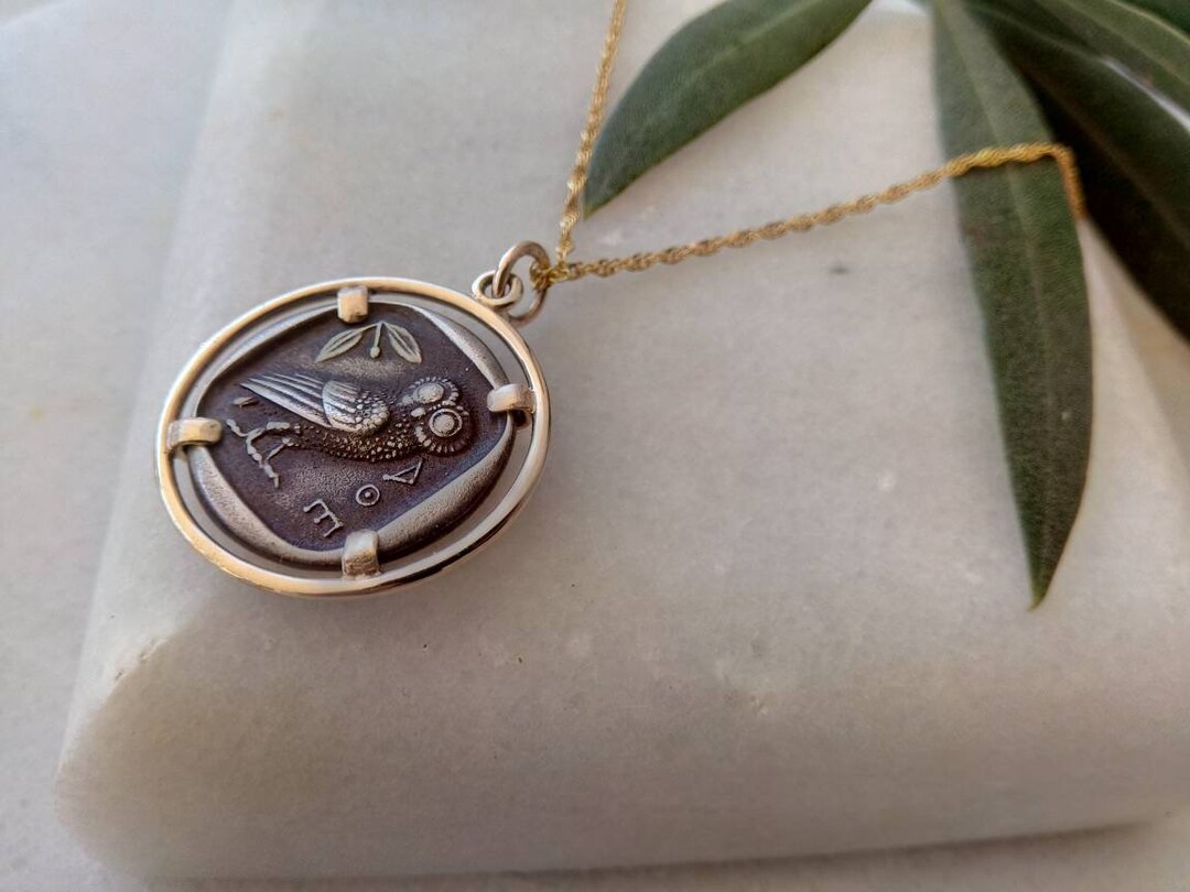 Greek Gods,goddess Athena Pendant,athena Silver Coin.gold K14&silver ...