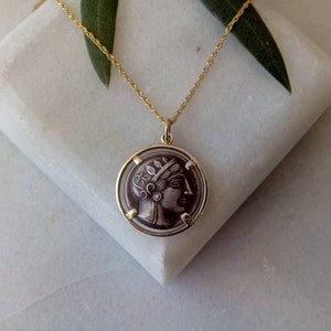 Greek Gods,goddess Athena Pendant,athena Silver Coin.gold K14&silver ...