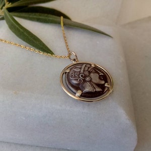 Greek Gods,goddess Athena Pendant,athena Silver Coin.gold K14&silver ...