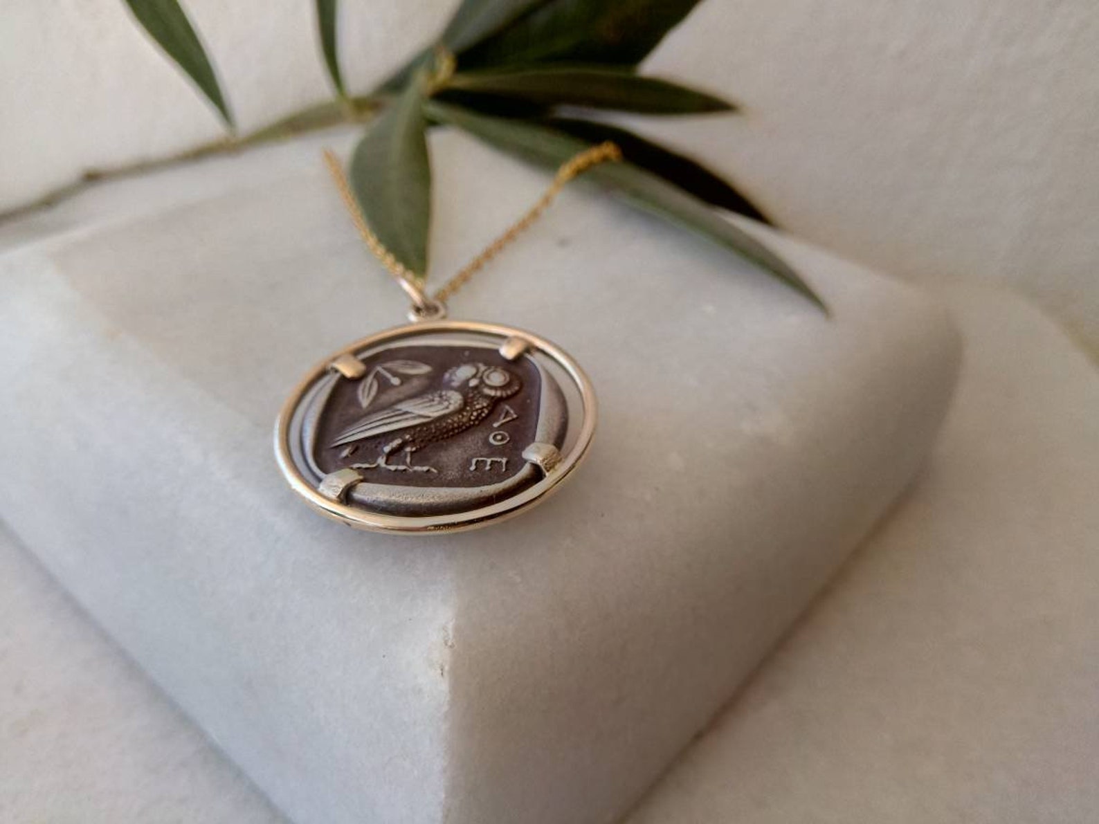 Greek GodsGoddess Athena pendantAthena silver coin.Gold | Etsy