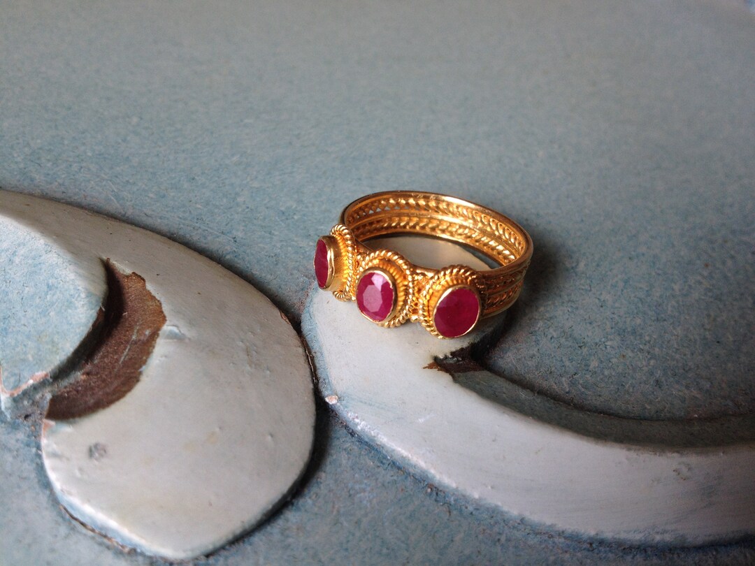 KNOW HOW Photo Gallery.k22 Solid Gold Byzantine Ruby Ring,handmade ...