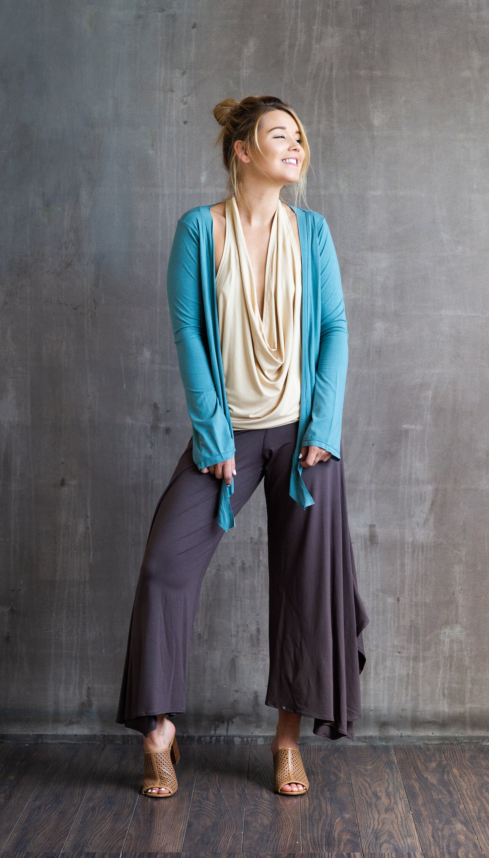 Paris Wide Leg, Flowy, Fold-over Waistband Gaucho Pants, Culottes in ...