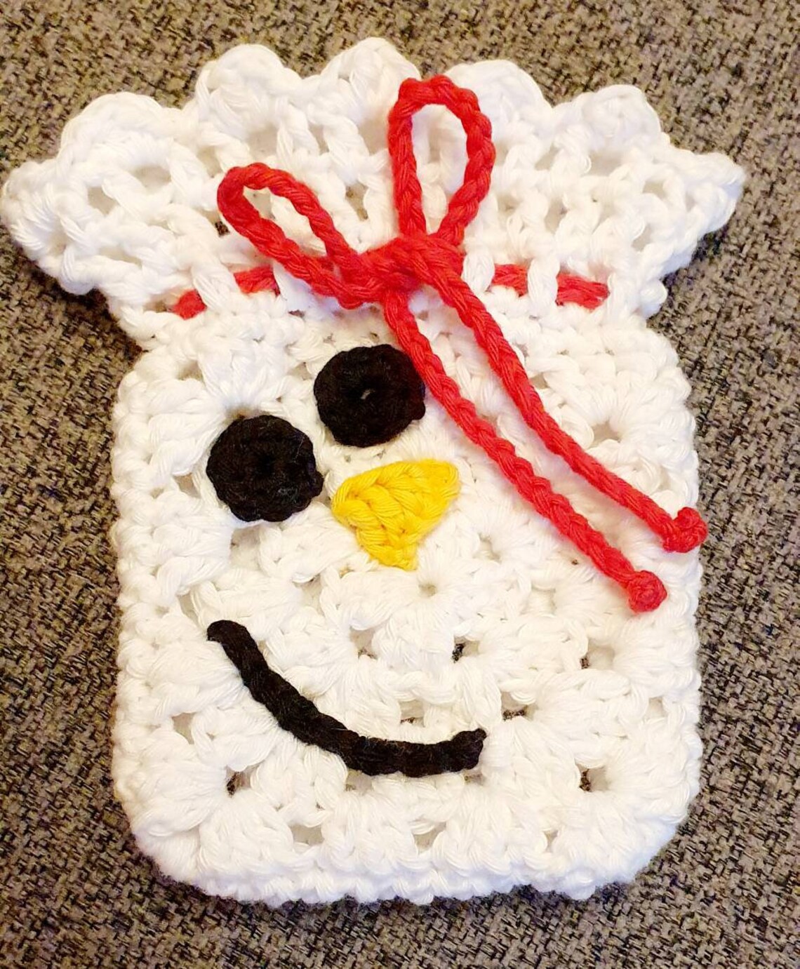 Snowman Gift Bag Crochet Pouch - Etsy