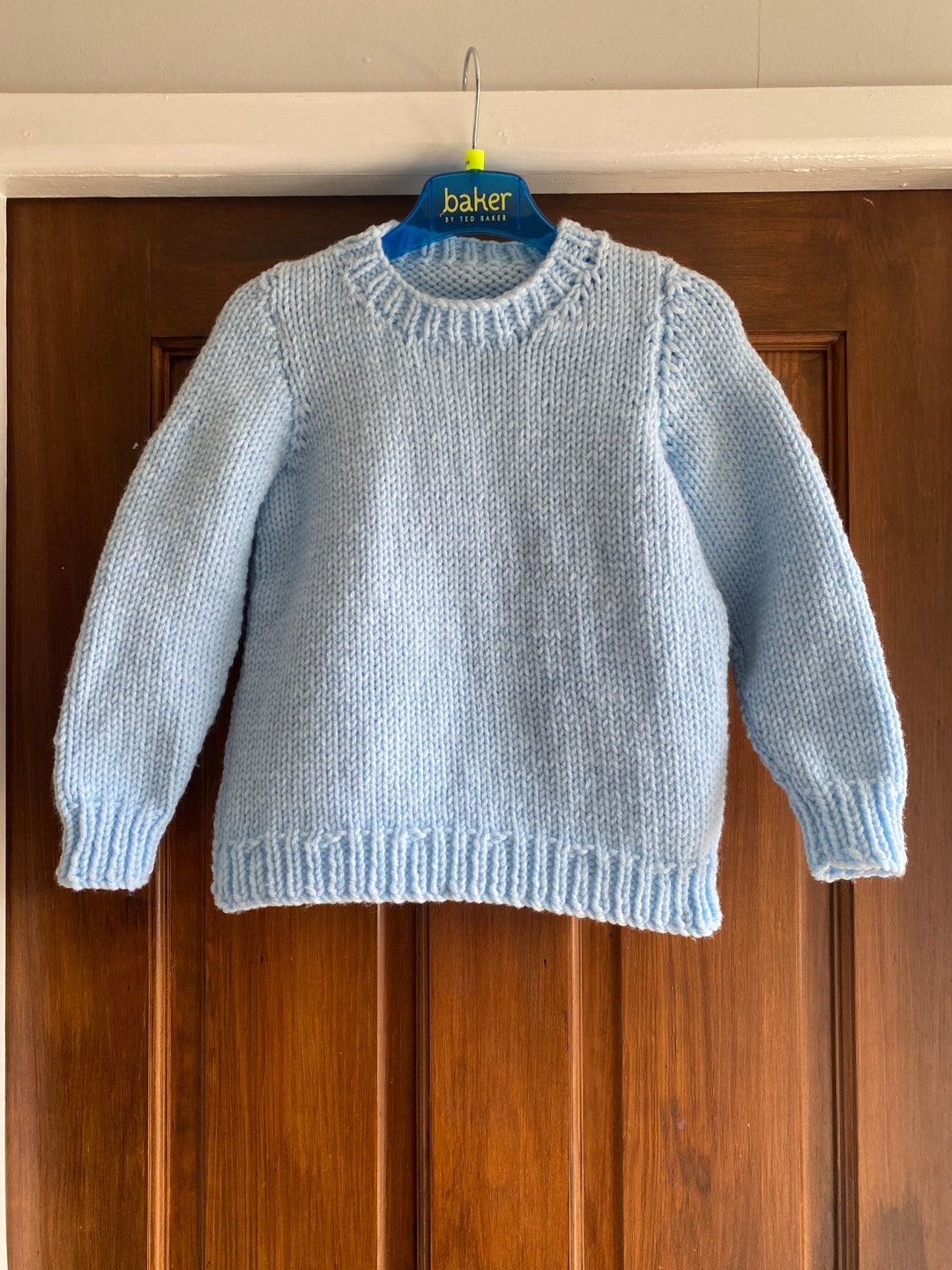 Kids Jumper 3 - 4 Years Pale Blue Hand Knitted Jumper Age 3 - 4 - Etsy