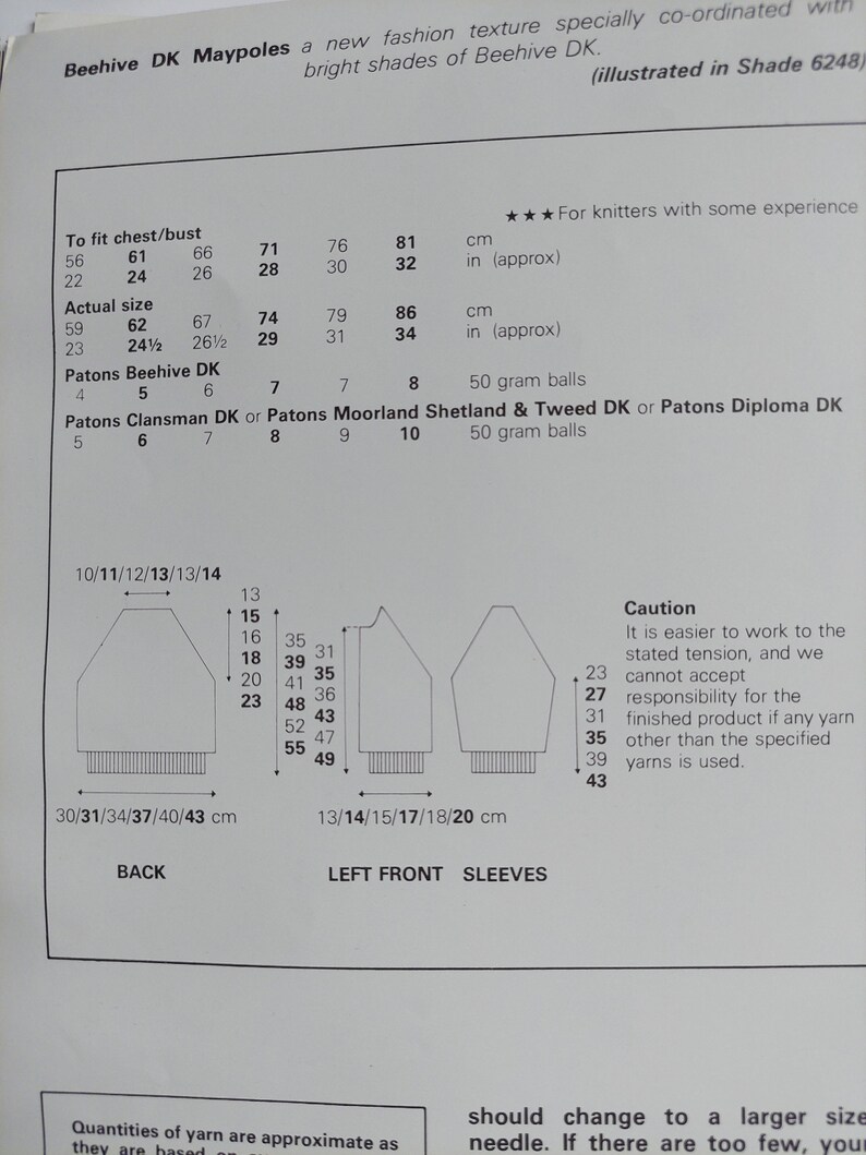 Knitting Pattern Fairytale Patons 3037 ENGLISH - Etsy