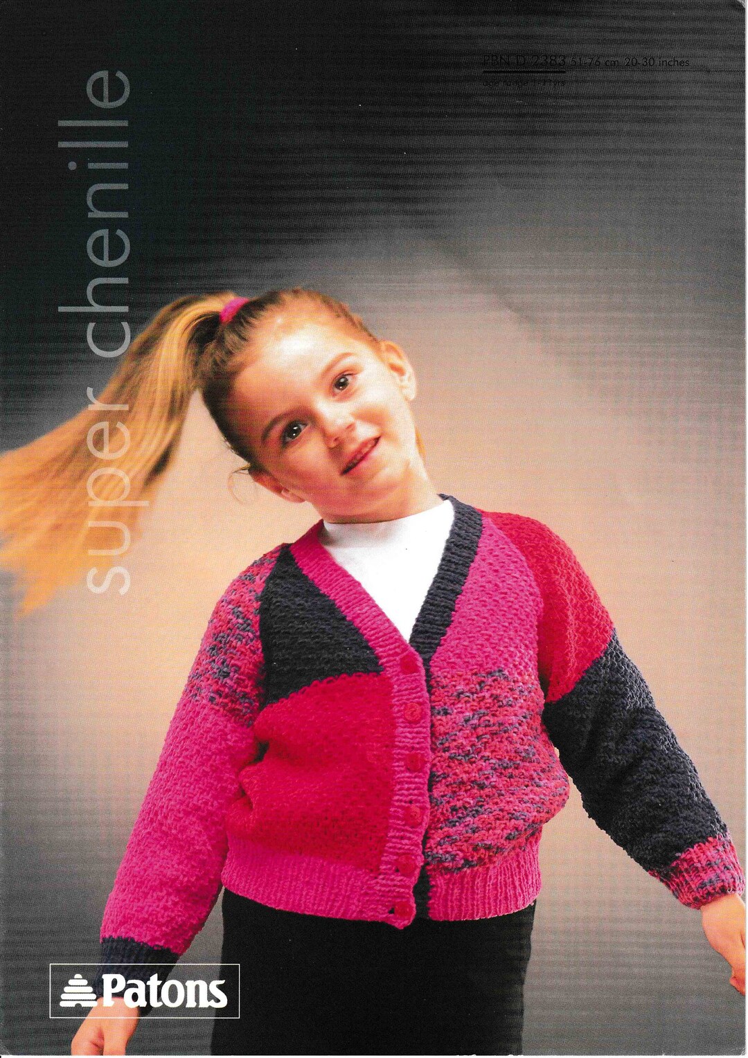 Knitting Pattern 2383 Children's Chenille Cardigan Patons ENGLISH - Etsy