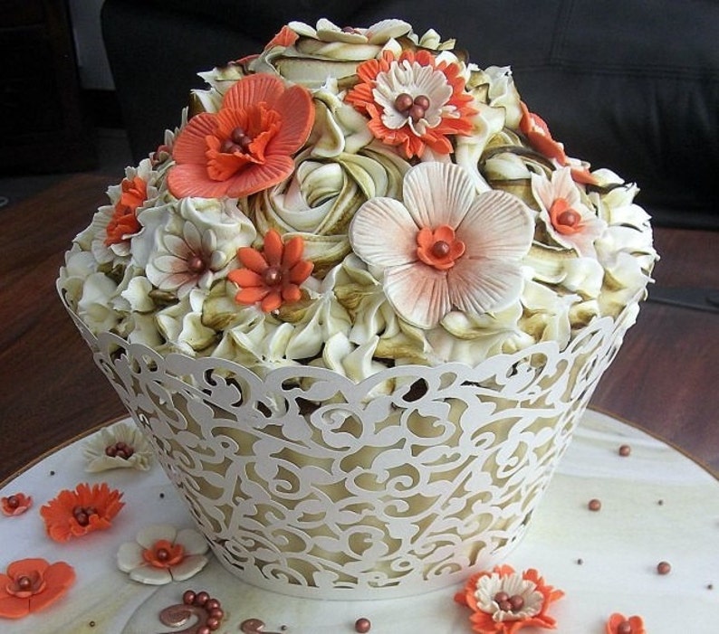 Giant Laser Cut Cupcake Wrapper, Butterfly or Ivy Vine Design. You ...