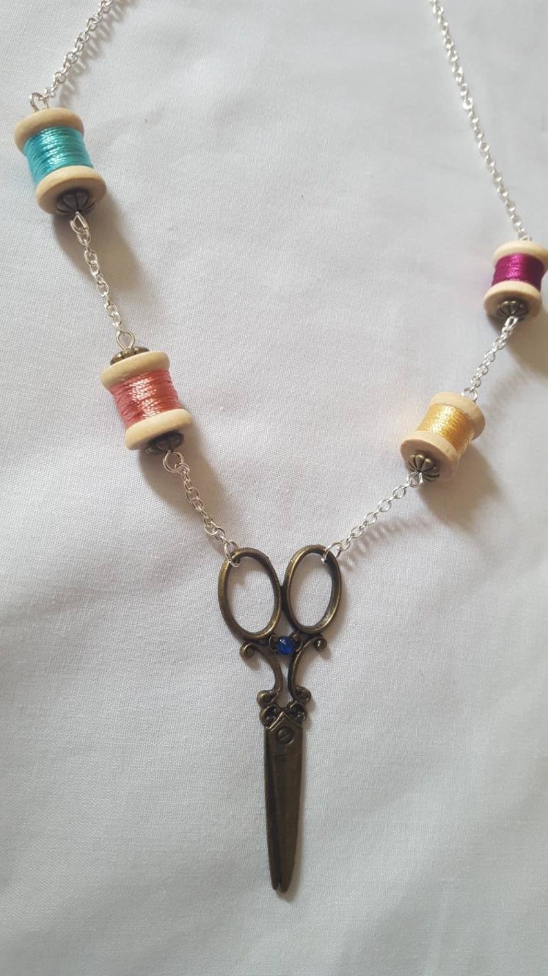 Tiny thread spool Necklace Alice in Wonderland Necklace Mad | Etsy