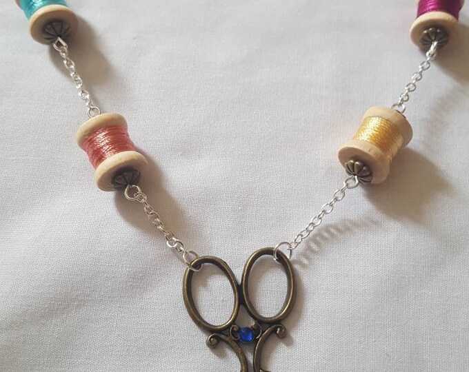 Tiny Thread Spool Necklace Alice in Wonderland Necklace Mad - Etsy