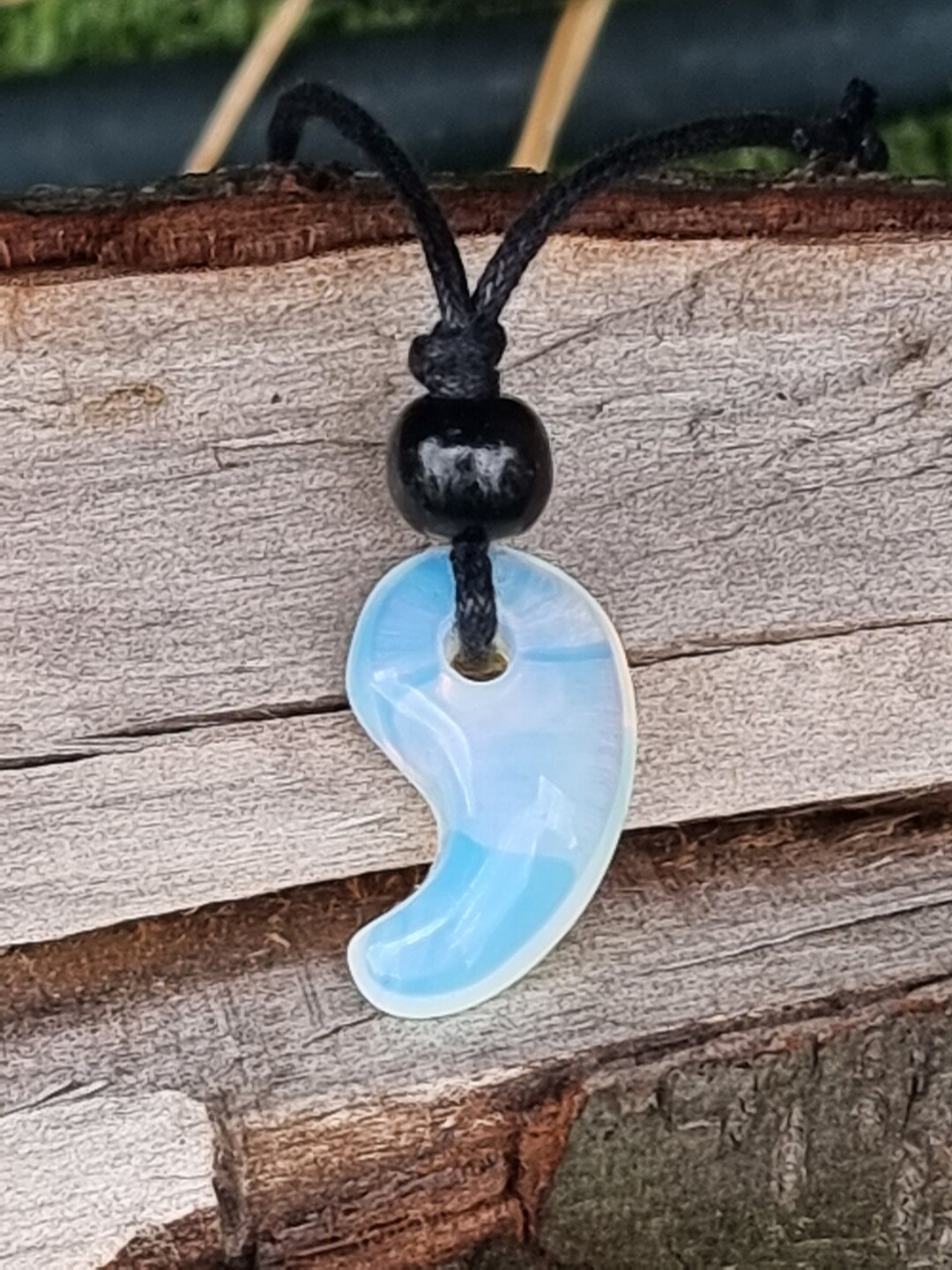 Japanese Shinto Opalite Magatama Personal Power Stone Necklace or ...