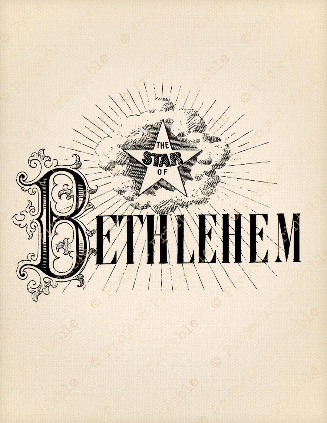 Instant Download Printable CHRISTMAS Graphics Star Bethlehem Nativity ...