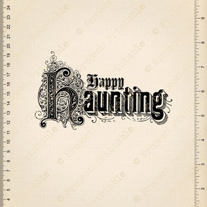 HALLOWEEN Clip Art Happy Haunting Sign Instant Download Printable All ...