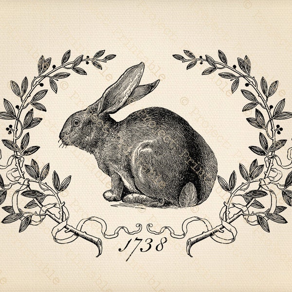 French Rabbit Printable - Etsy