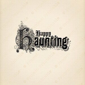 HALLOWEEN Clip Art Happy Haunting Sign Instant Download Printable All ...