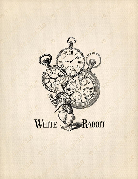 White Rabbit Pocket Watch Clip Art