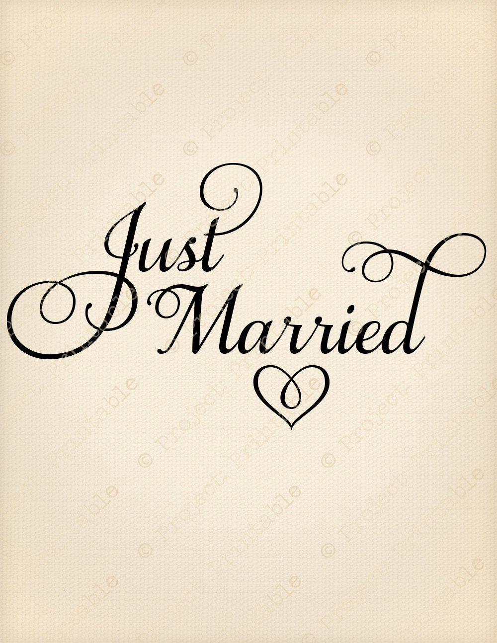 Cursive Just Married Sign