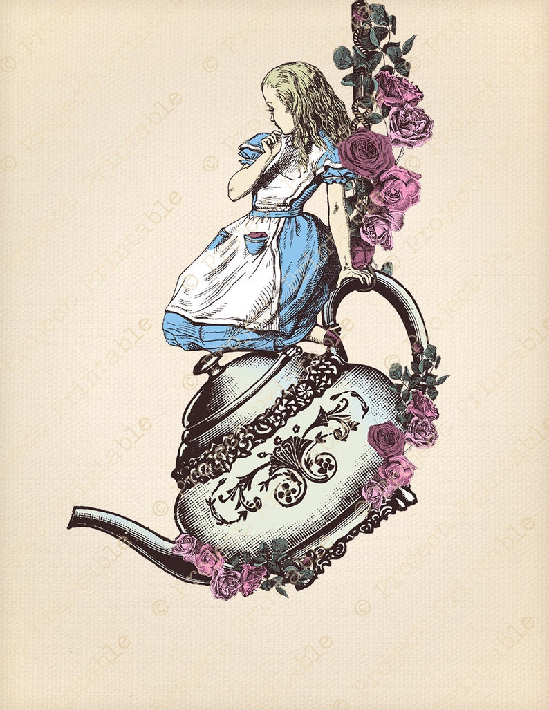 Alice in Wonderland Colour Digital Clip Art Graphics Printable - Etsy