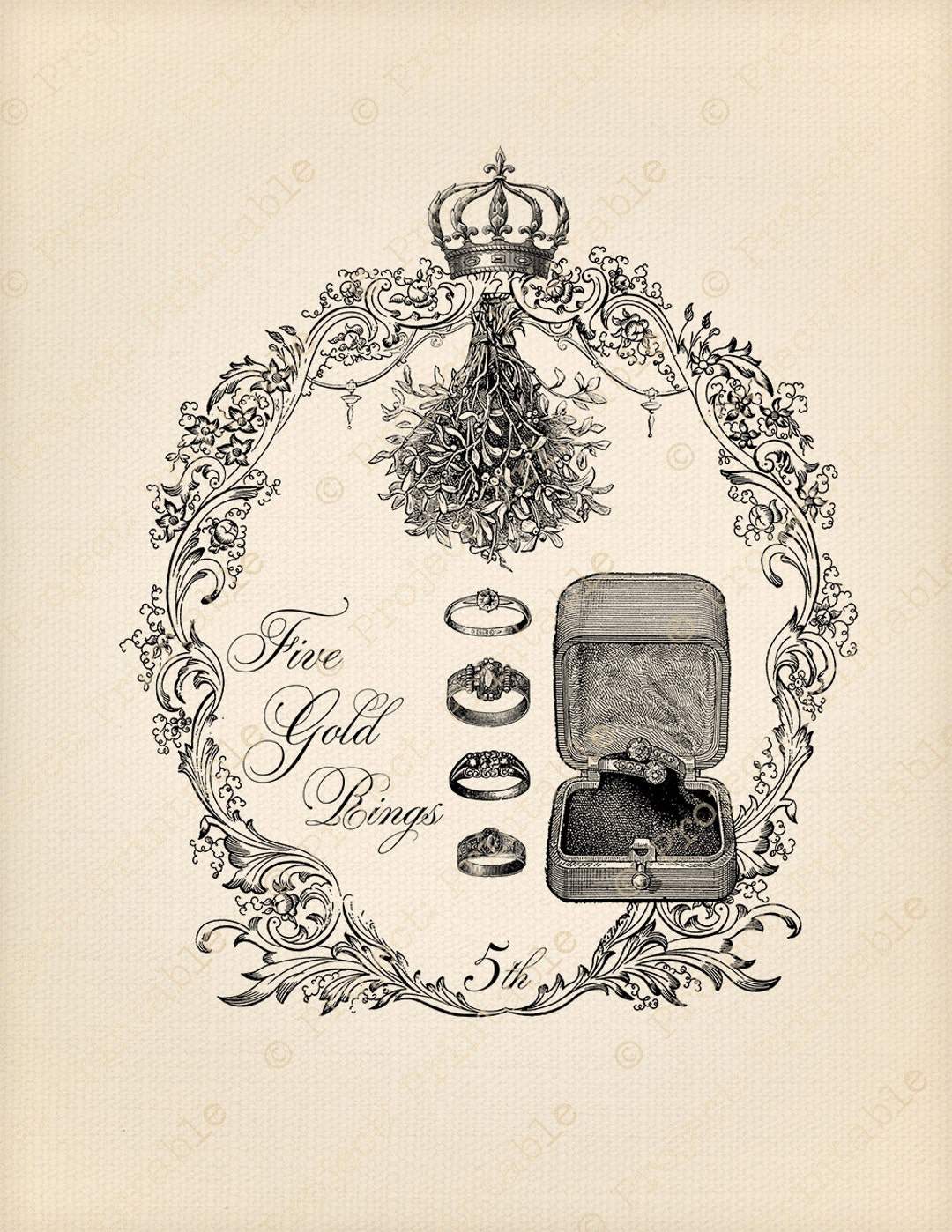 Five Golden Rings Clipart