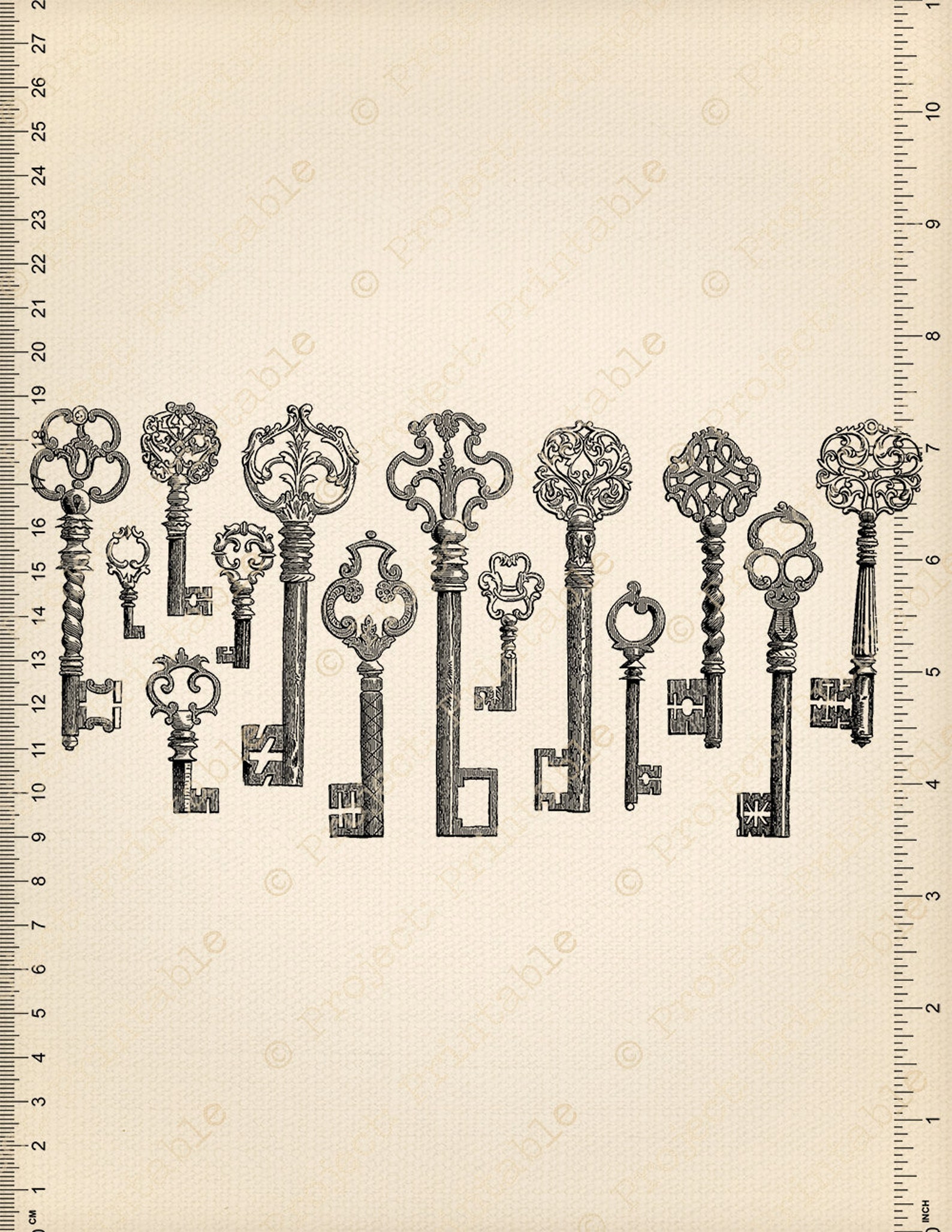 Pretty Antique Ornate KEYS Instant Download Digital - Etsy