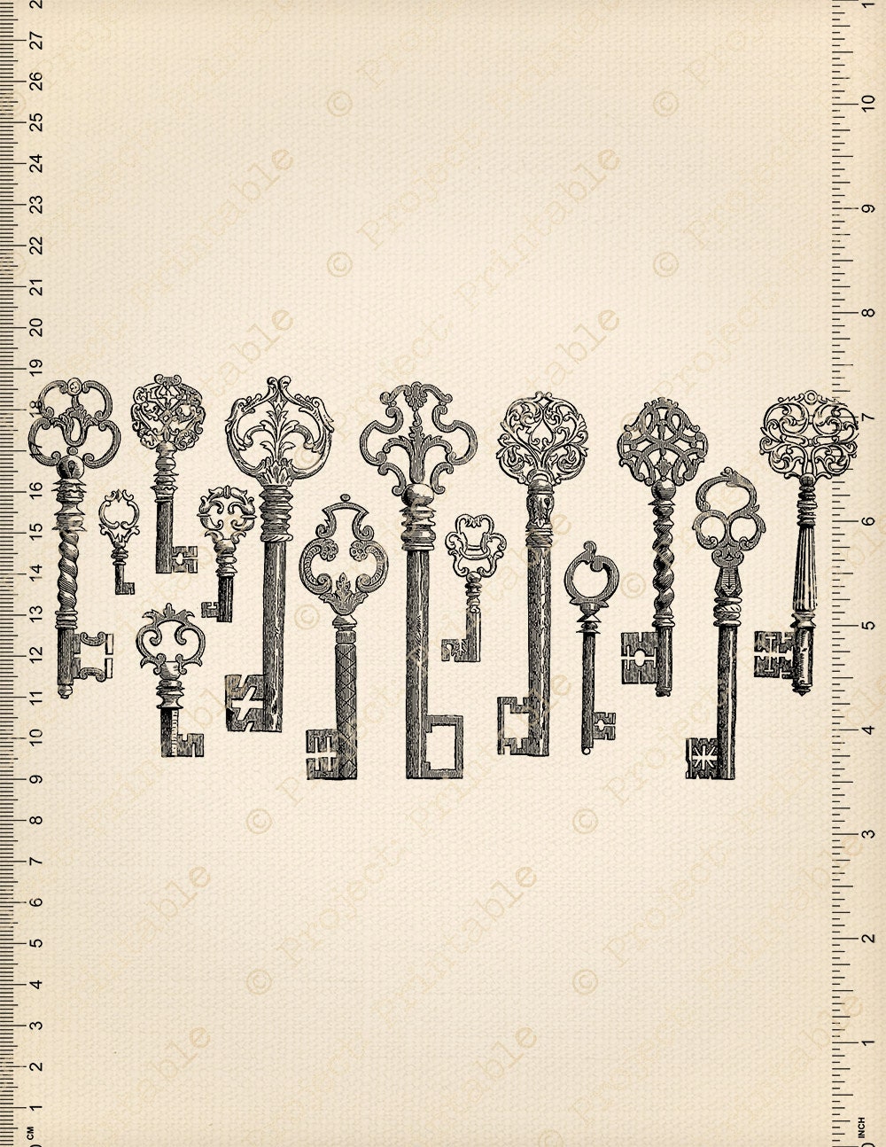 Pretty Antique Ornate KEYS Instant Download Digital - Etsy