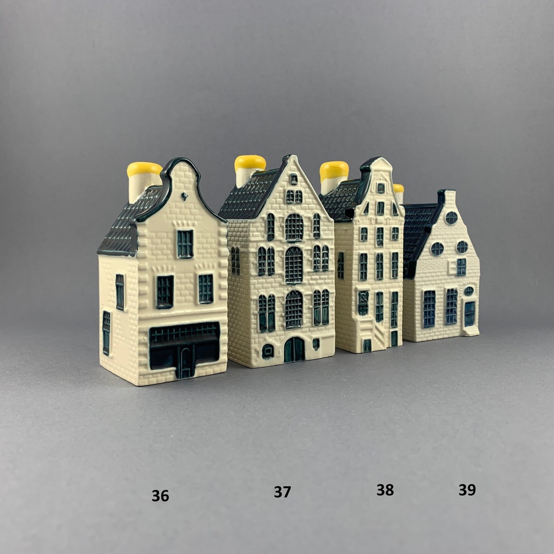 N.36,37,38,39 KLM Delft Blue Miniature Houses Authentic Collectible ...