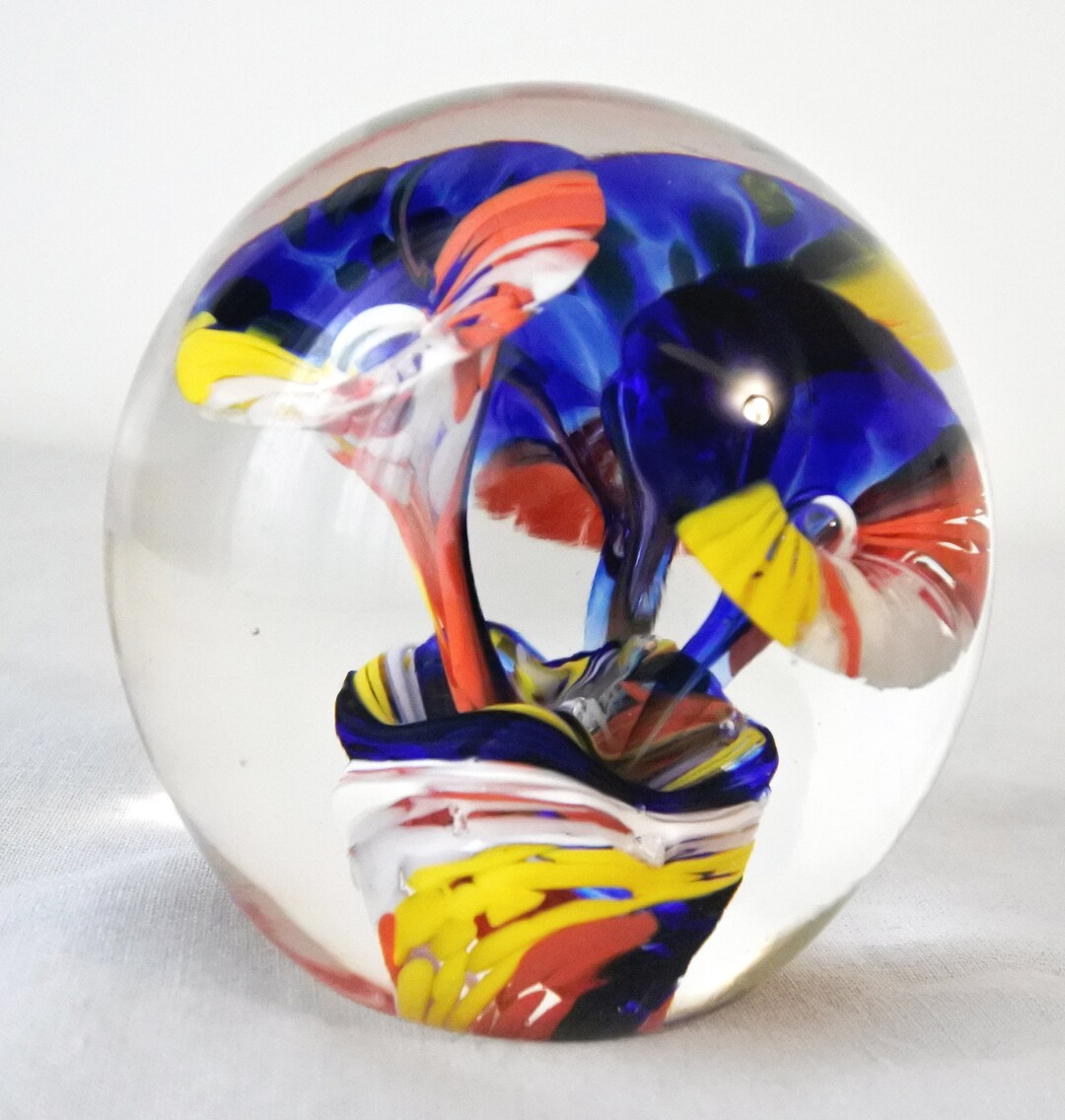 Handmade Bohemian Glass Paperweight Unique Colored Glass Art ...
