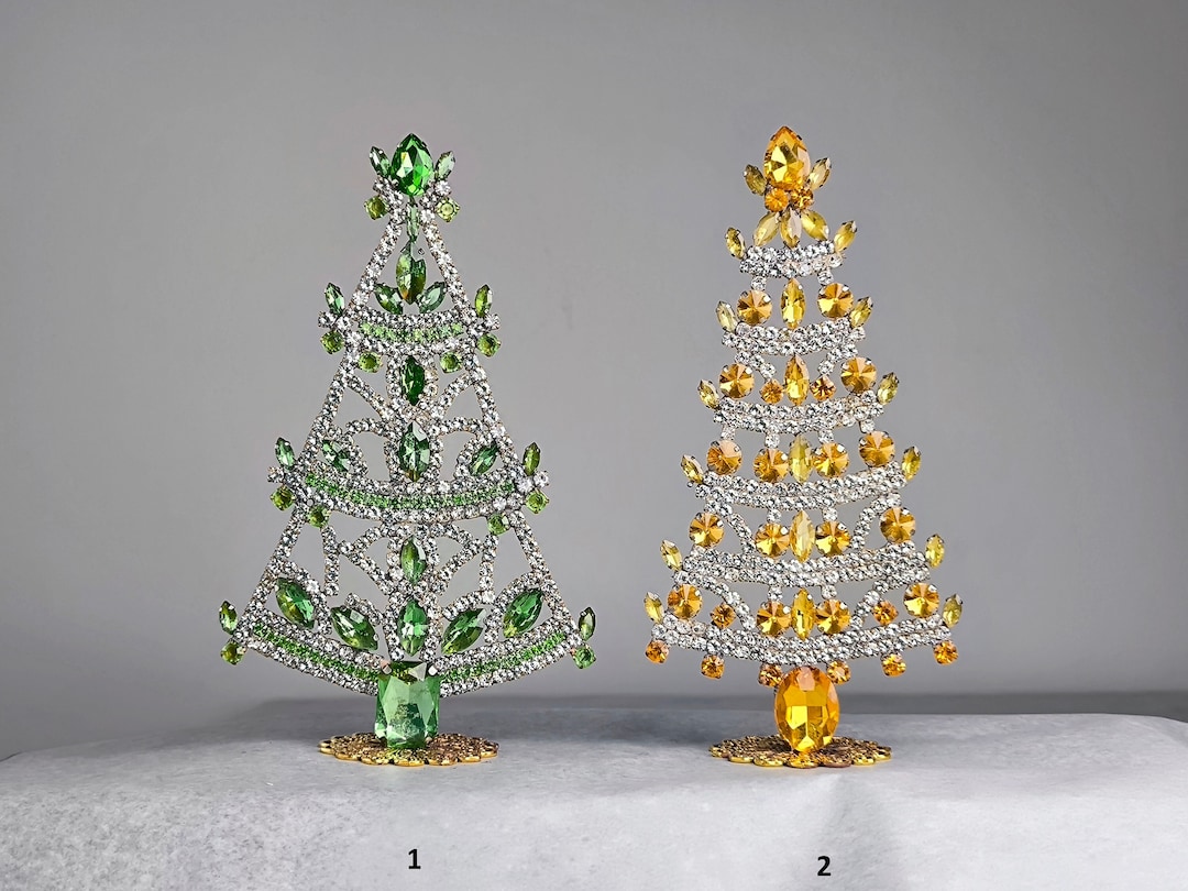18cm Vintage Tabletop Christmas Tree Rhinestone Christmas Tree - Etsy