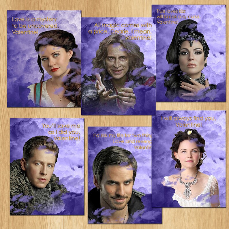 Once Upon A Time Valentine's Day Cards set of 6 | Etsy