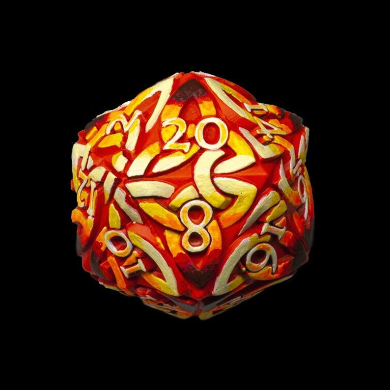 Painted Endless Dice burning Extra Large Heavy Metal - Etsy