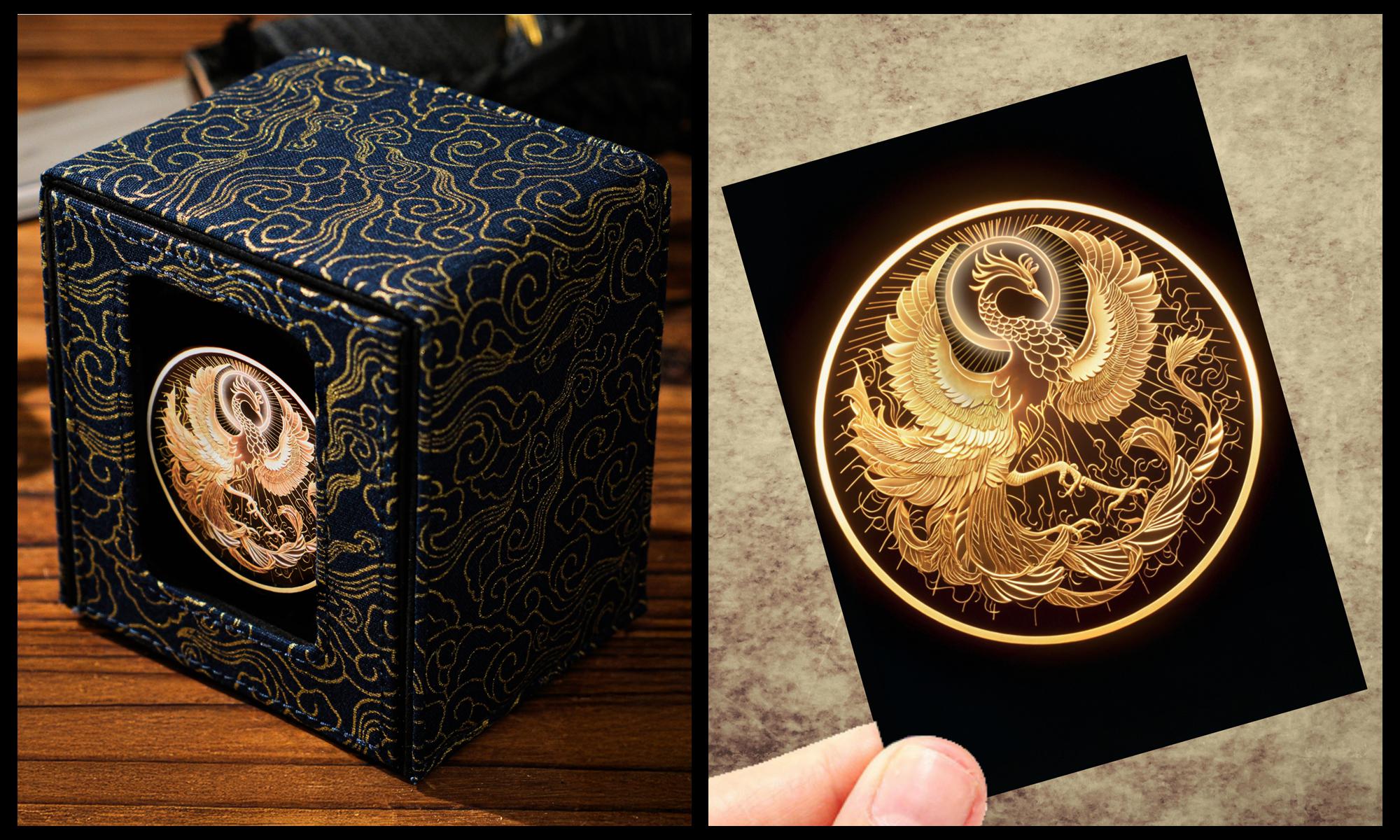 The Shogun (the Golden Lining) - Kimono Fabric Deck Box for 100 Trading ...