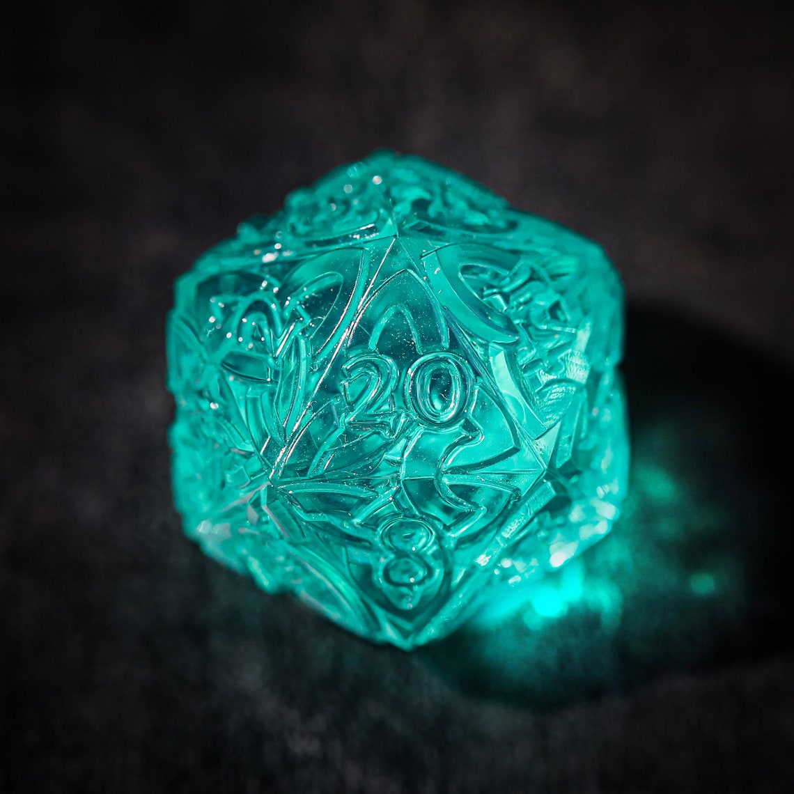Endless Teal Dice D20 Celtic Design Blue Resin Dice for Dnd - Etsy