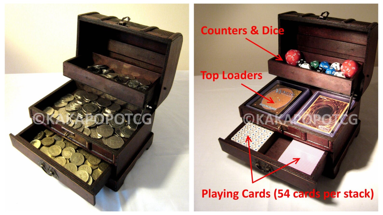 Wooden Case Chest for Collectible Fantasy Coin Dice Counter - Etsy