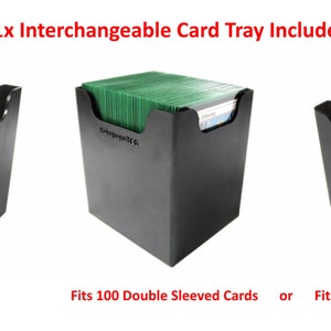 Black Power Cube Metal Deck Box for Trading Card Games TCG LCG as Well ...